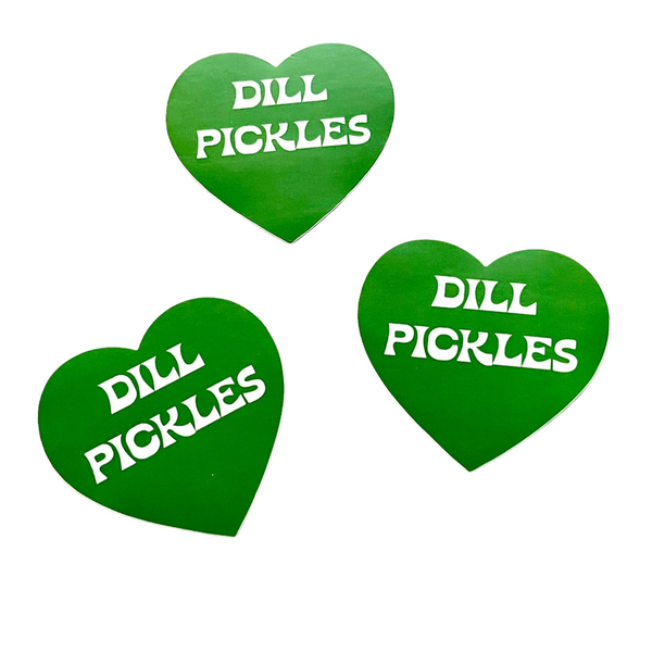 Dill Pickles Heart Sticker by The Silver Spider – Mochi Kids