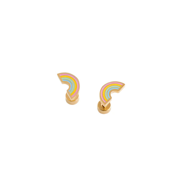 Pastel Rainbow Earrings by Pip Pop Post – Mochi Kids