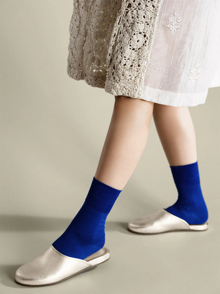 Trouser Crew Socks in Ultramarine by Hansel from Basel – Mochi Kids