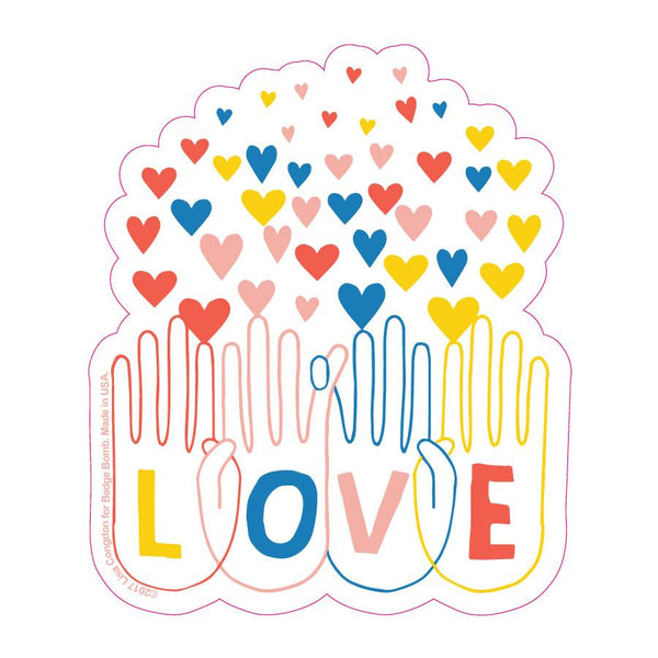 Love Hands Sticker by Badge Bomb – Mochi Kids